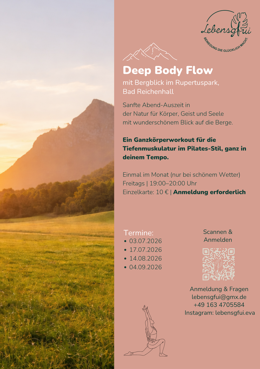 Deep Body Flow mit Bergblick im Ruptertuspark, Bad Reichenhall ...